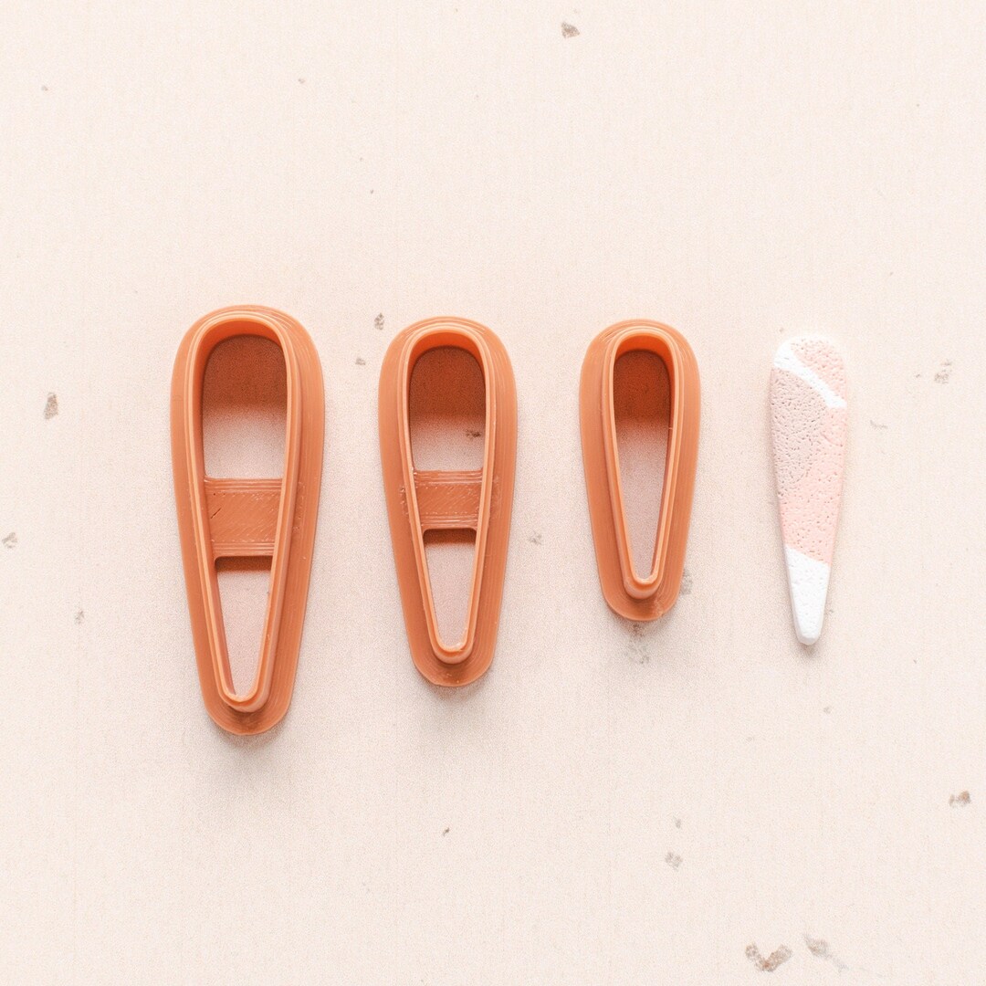 Elongated Drop Polymer Clay Cutter, Long Teardrop Cutter, Clay Earrings ...