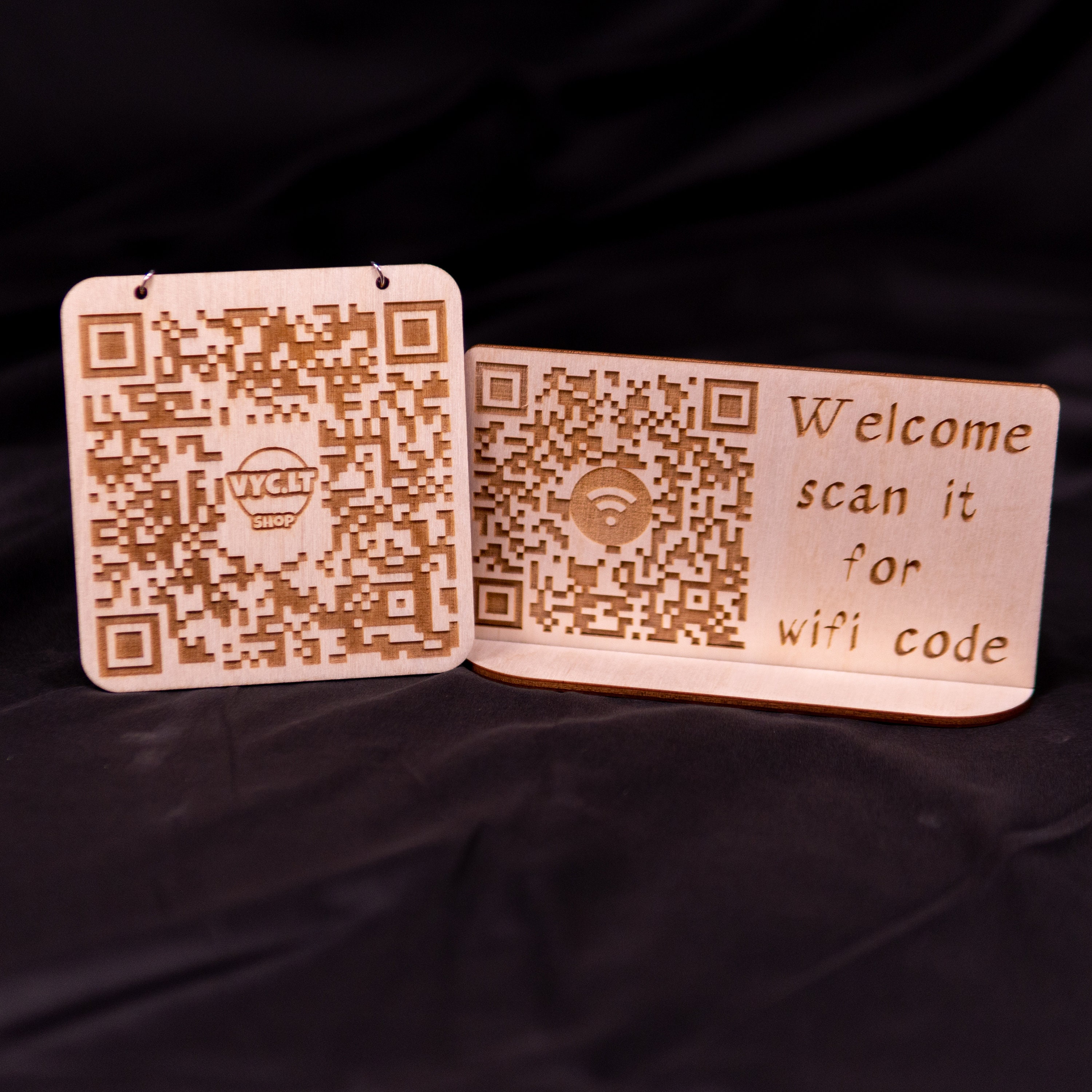 Personalized QR Code Stand, WIFI Menu Web Site Text Email Vcard ...