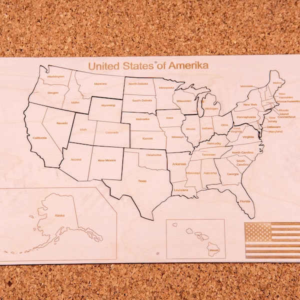 Wooden Usa Puzzle - Etsy