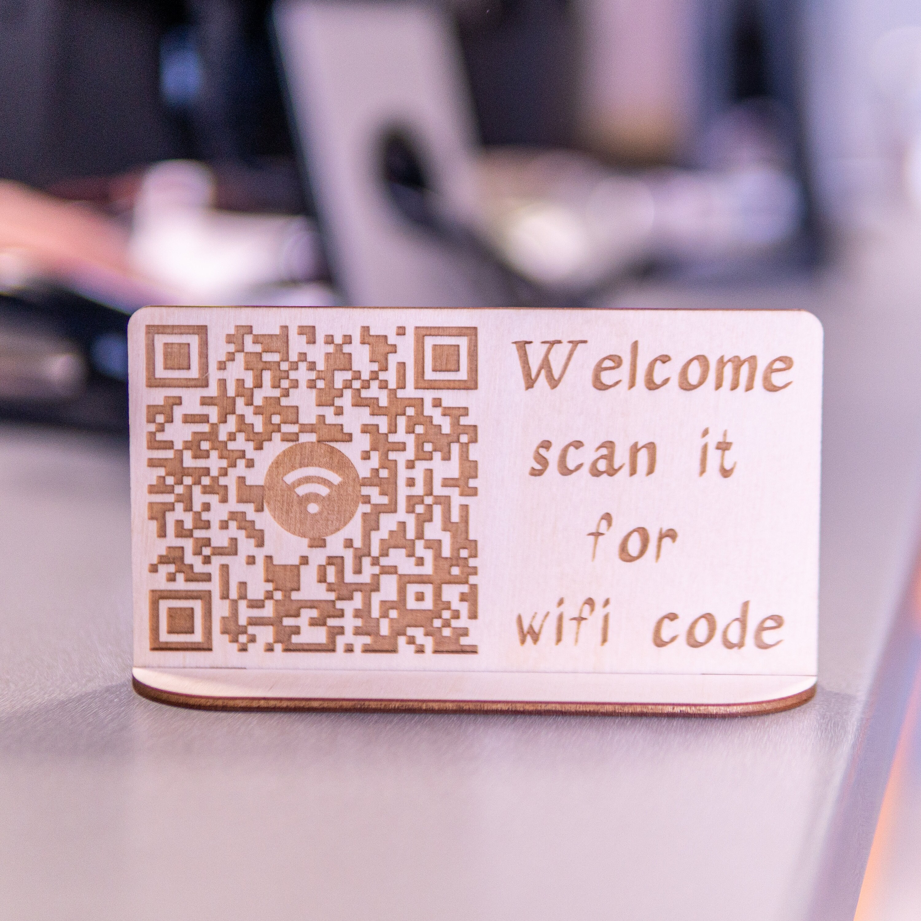 Personalized QR Code Stand, WIFI Menu Web Site Text Email Vcard ...