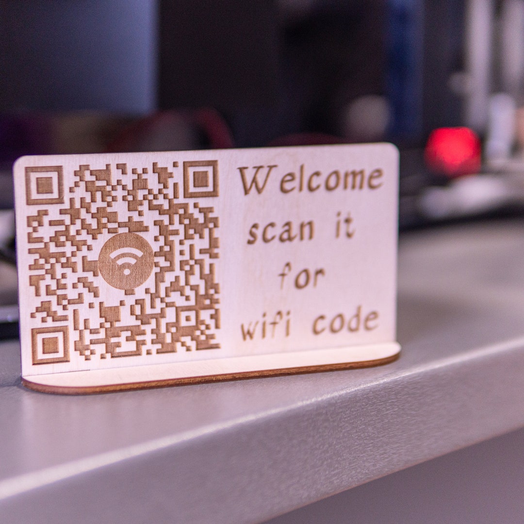 Personalized QR Code Stand, WIFI Menu Web Site Text Email Vcard ...