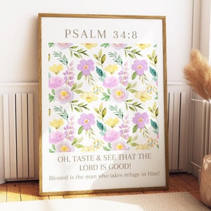 Psalm 34:8 | Digital Download | Taste and See | Christian Modern Wall ...