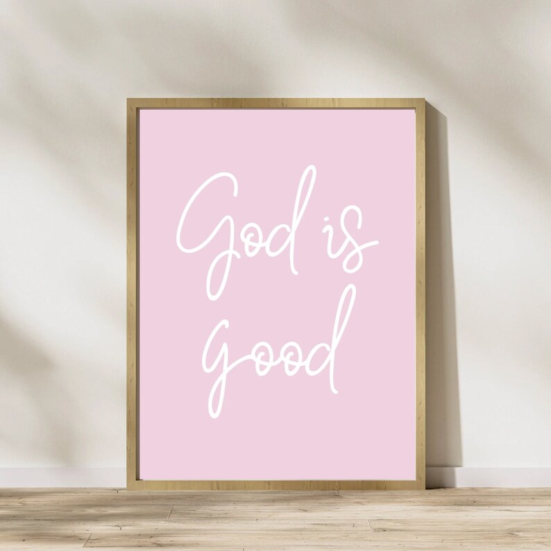 God is Good Physical Print Preppy Wall Art Bible Verse Prints Modern ...