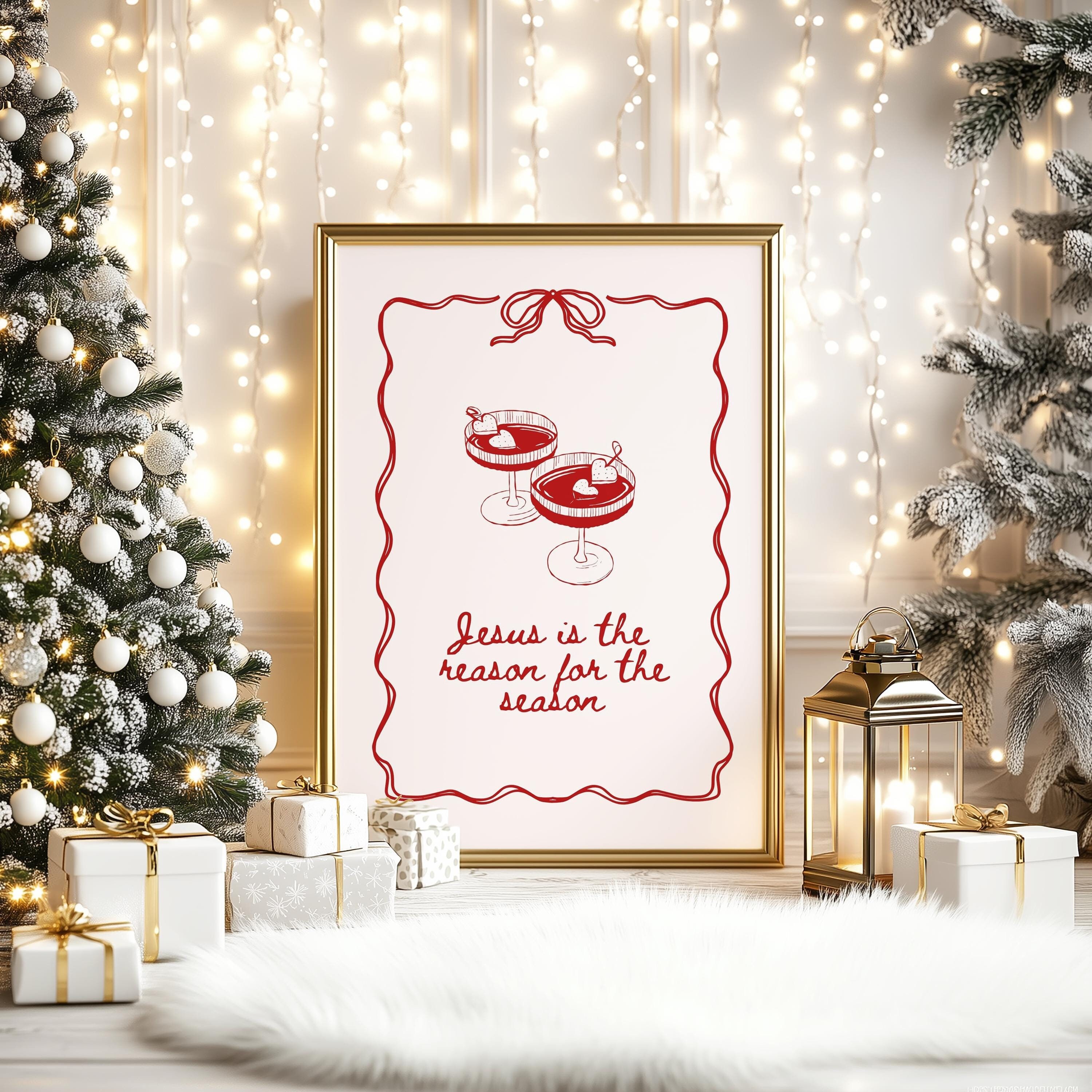 Jesus is the Reason Christmas Poster | Cocktail Art, Bible Verse ...