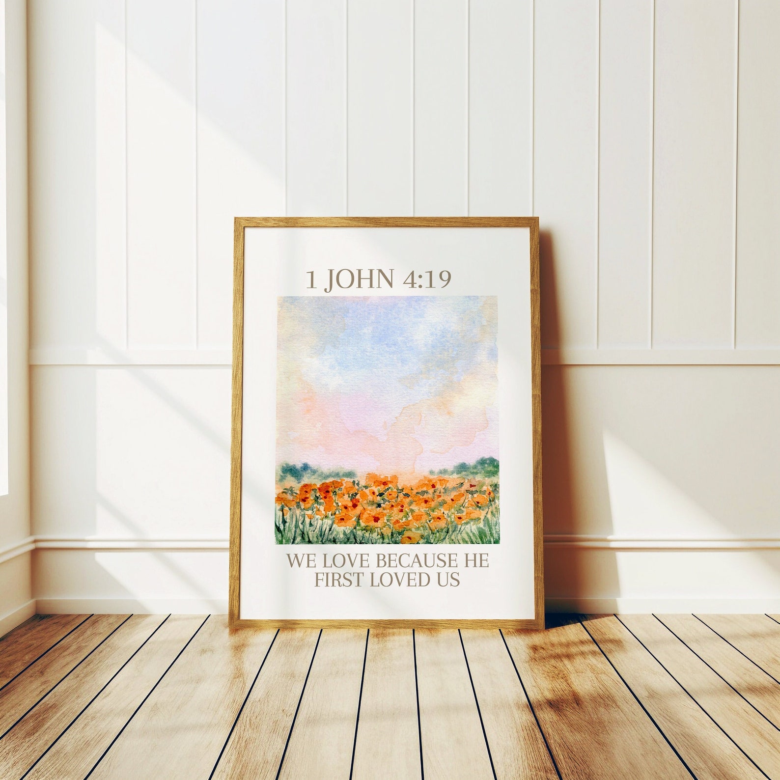 1 John 4:19 Scripture Art Print | Christian Home Decor (digital ...