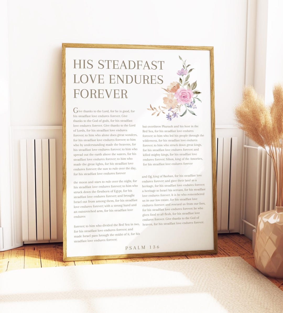 Psalm 136 | Physical Print | His Steadfast Love Endures | Bible Verse Prints | Modern Scripture ...