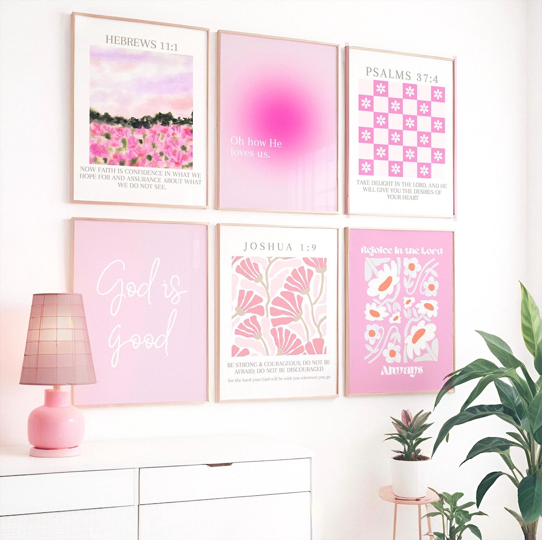 Physical Poster | Pink Collection | Christian Wall Art | Bible Verse ...