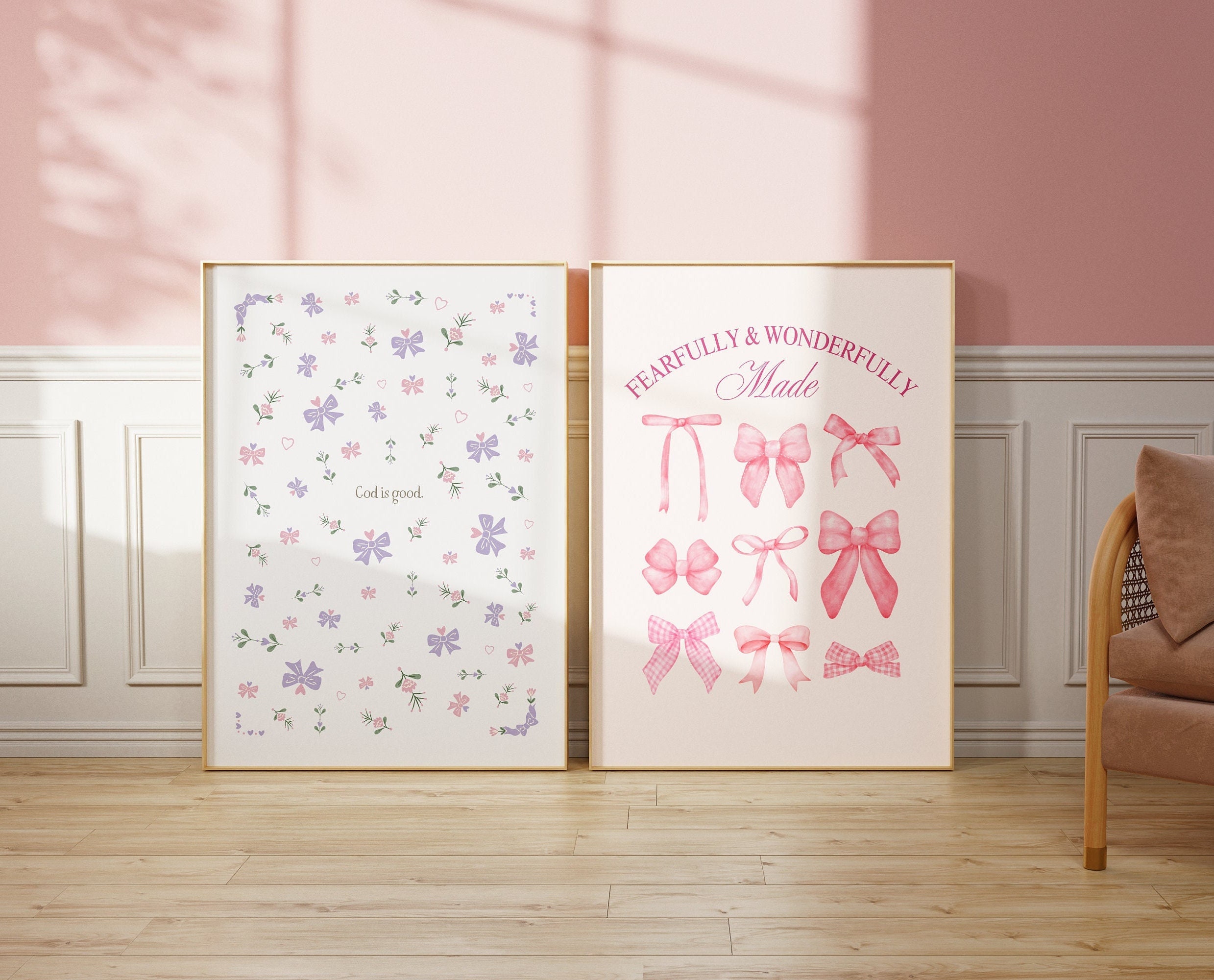 God is Good | Preppy Bows | Physical Print | Psalm 139 | Bible Verse ...