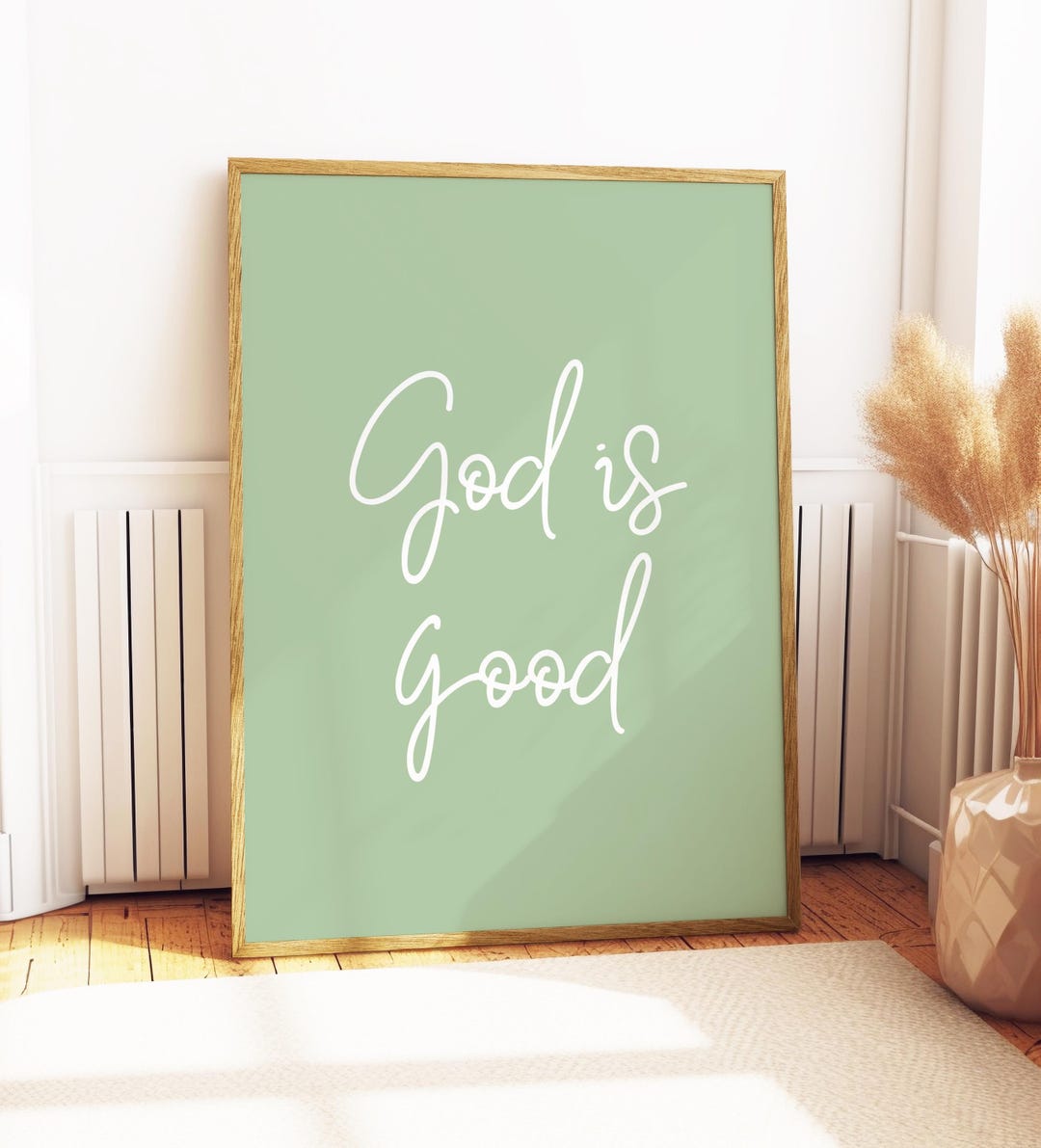 God is Good | Digital Download | Green Wall Art | Christian Printable ...