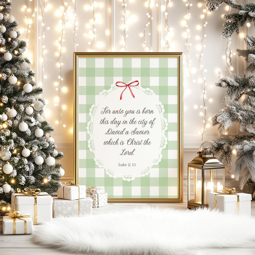 Luke 2:11 | Digital Download | Christmas Poster Print | Bible Verse ...
