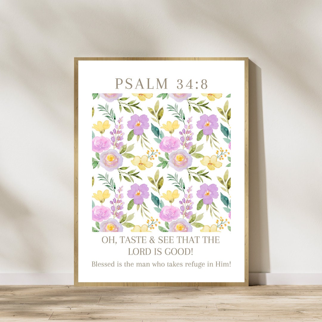 Psalm 34:8 Physical Print Taste & See That the Lord Bible Verse Prints ...
