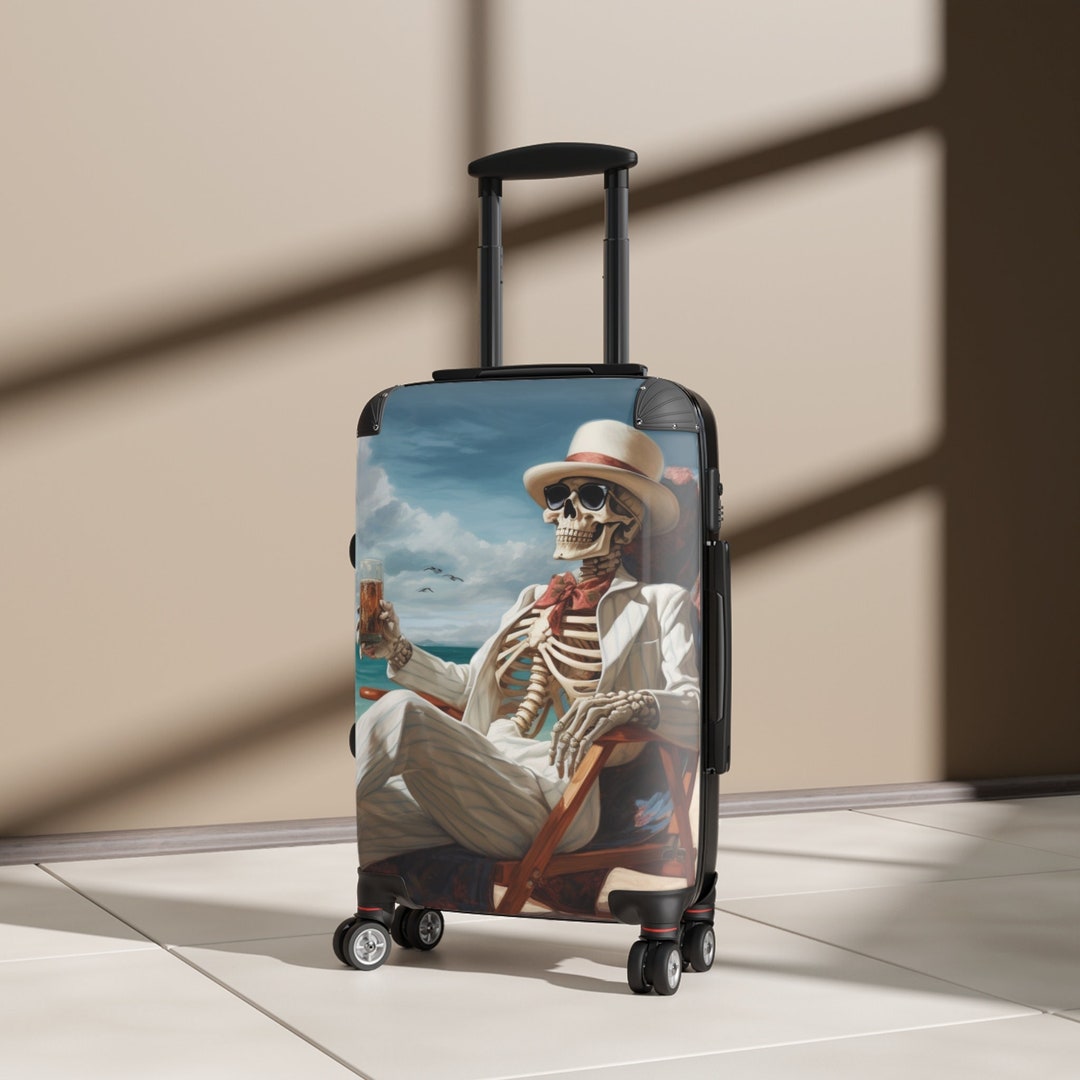 Suitcase Gothic Vacation Luggage Cool Skeleton on Luggage. - Etsy