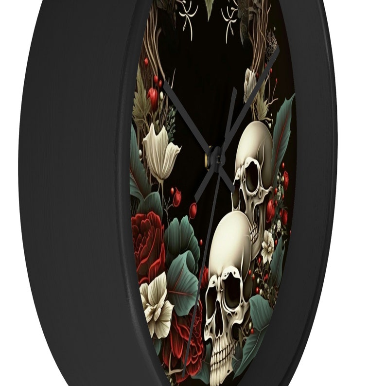 Wall Clock Pretty and Mysterious Wall Clock Skulls and - Etsy