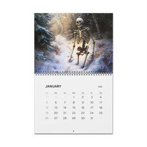 Skeleton Wall Calendars (2025), Two Sizes. Gothic, Edgy, Cool Planner ...