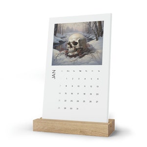 Vertical Desk Calendar 2024.skull Calendar. 12 Different - Etsy