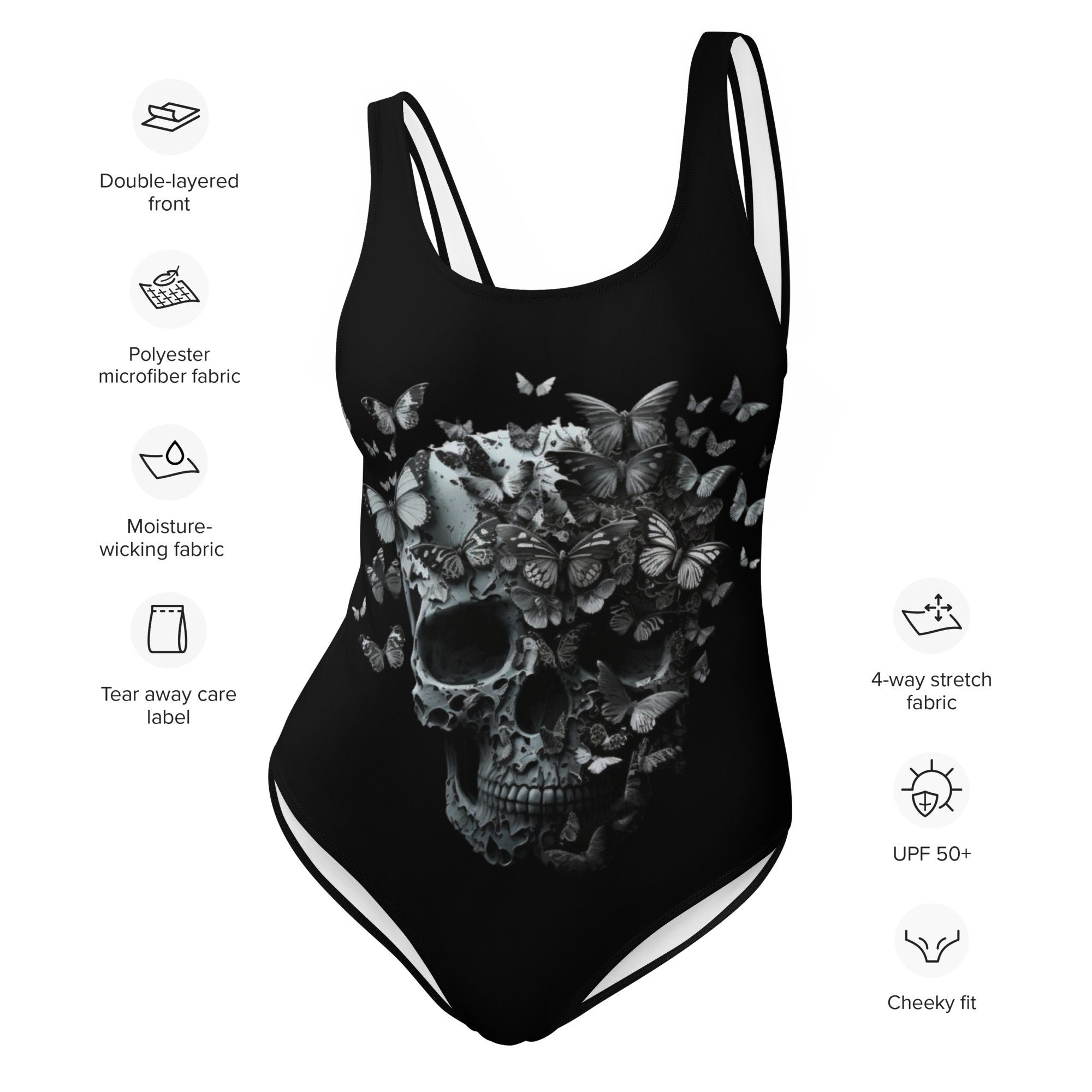 One-piece Swimsuit Classic Black One Piece Bathing Suit. Cheeky Fit ...