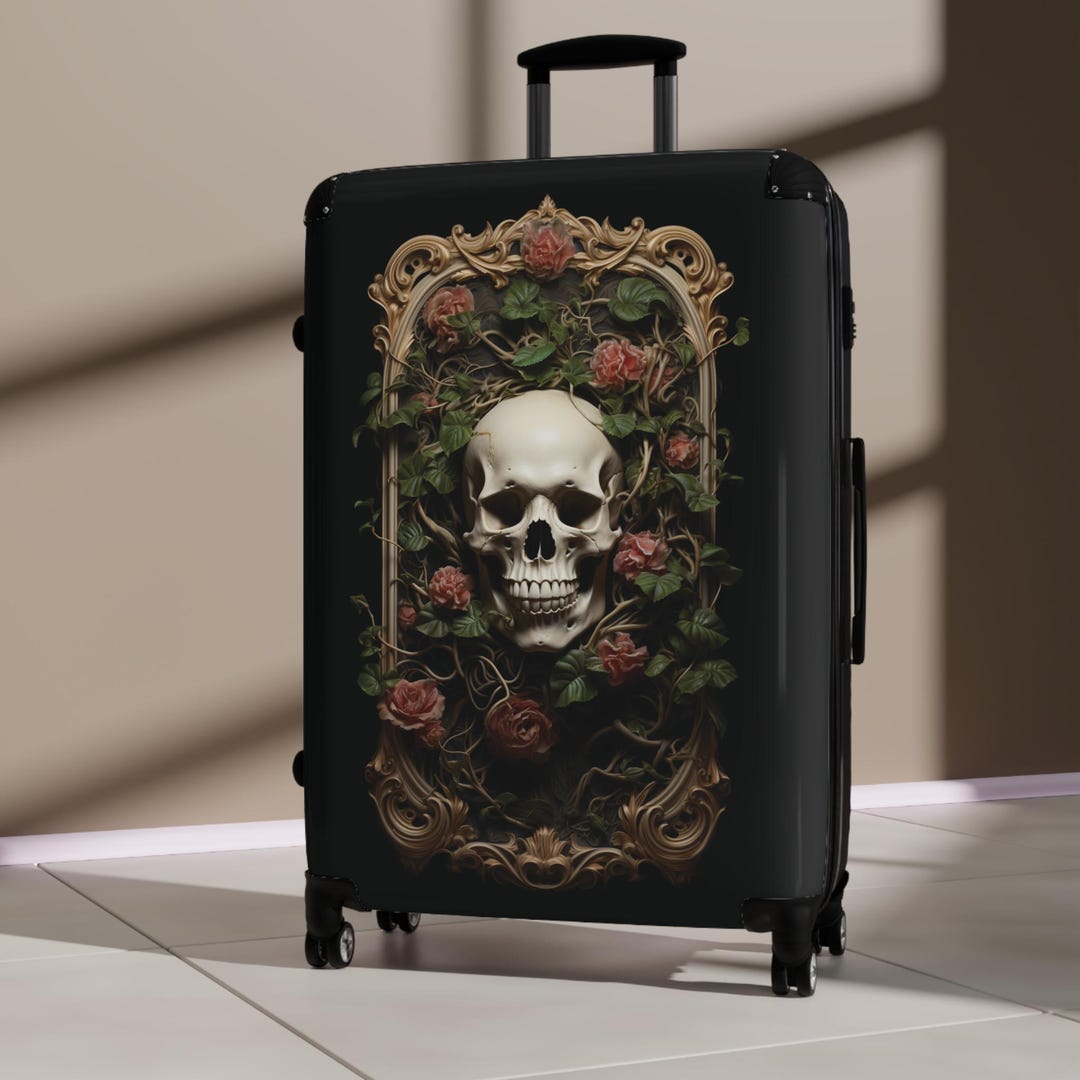 Gothic Art Suitcase With Skull Design, Travel Luggage, Unique Carry-on ...