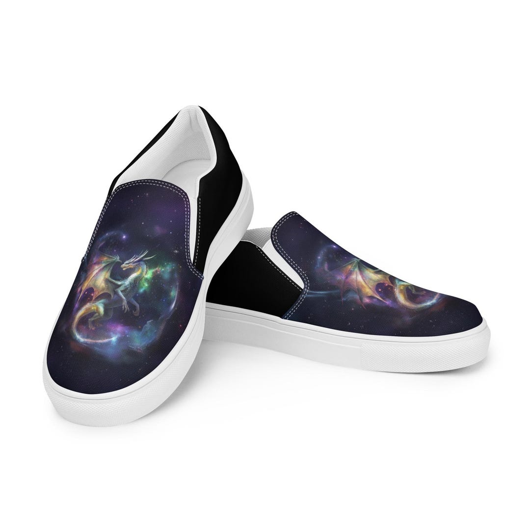 Dragon Shoes Celestial, Stars, Space, Dragons Womens Slip-on Canvas ...
