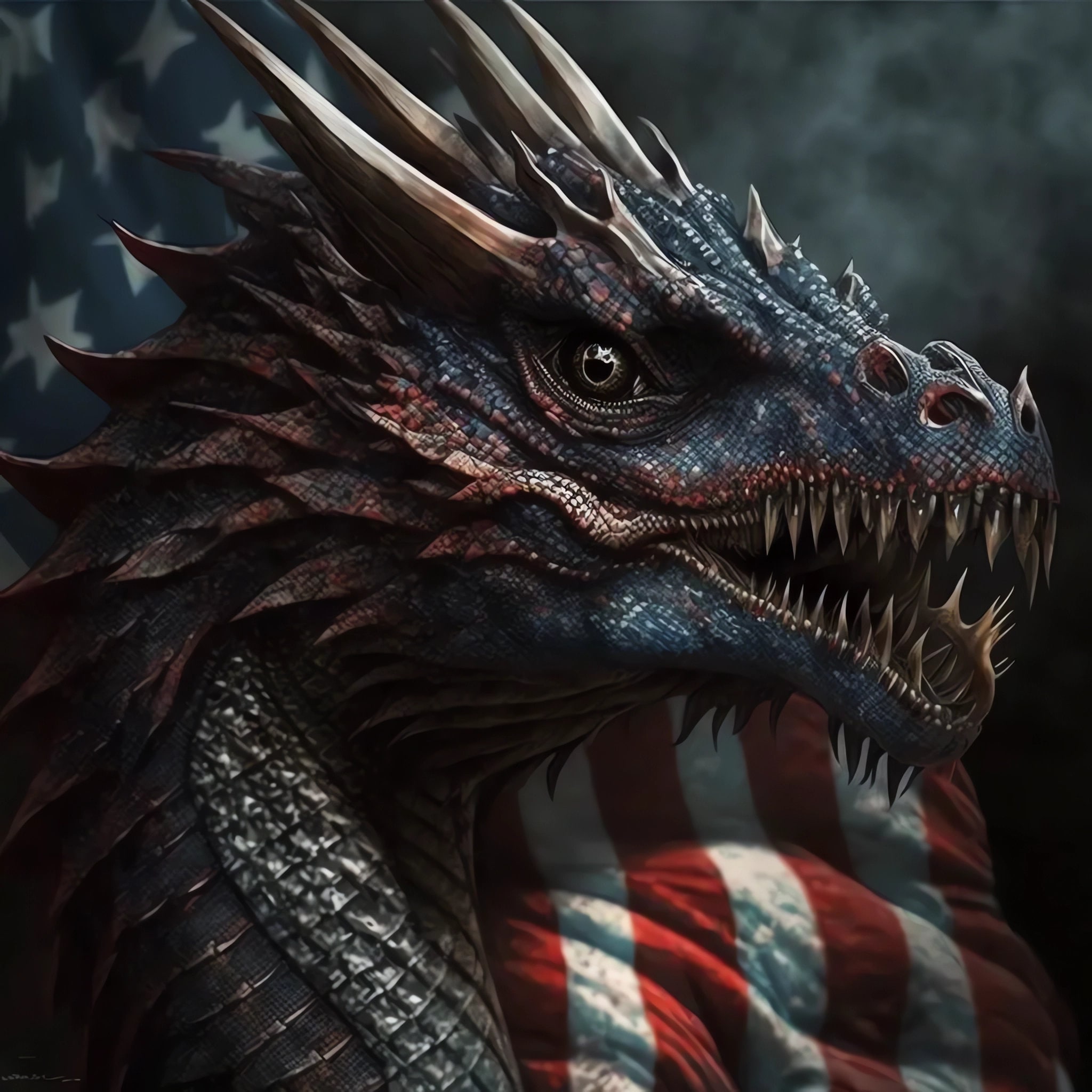 Digital Patriotic USA Dragon Dragon Printable Dragon Wall - Etsy