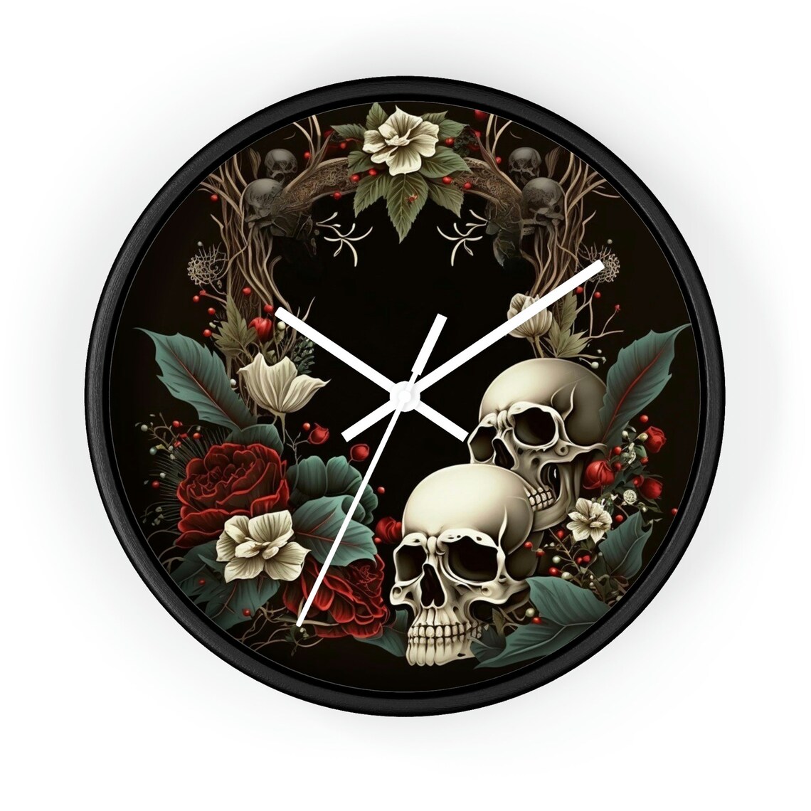 Wall Clock Pretty and Mysterious Wall Clock Skulls and - Etsy