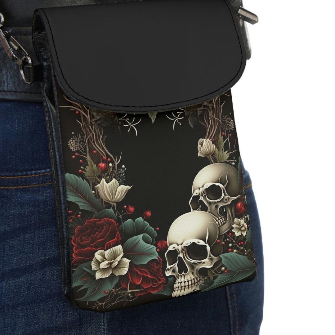 Small Purse! Cell Phone Holder/small Cell Phone Wallet With Skulls and ...