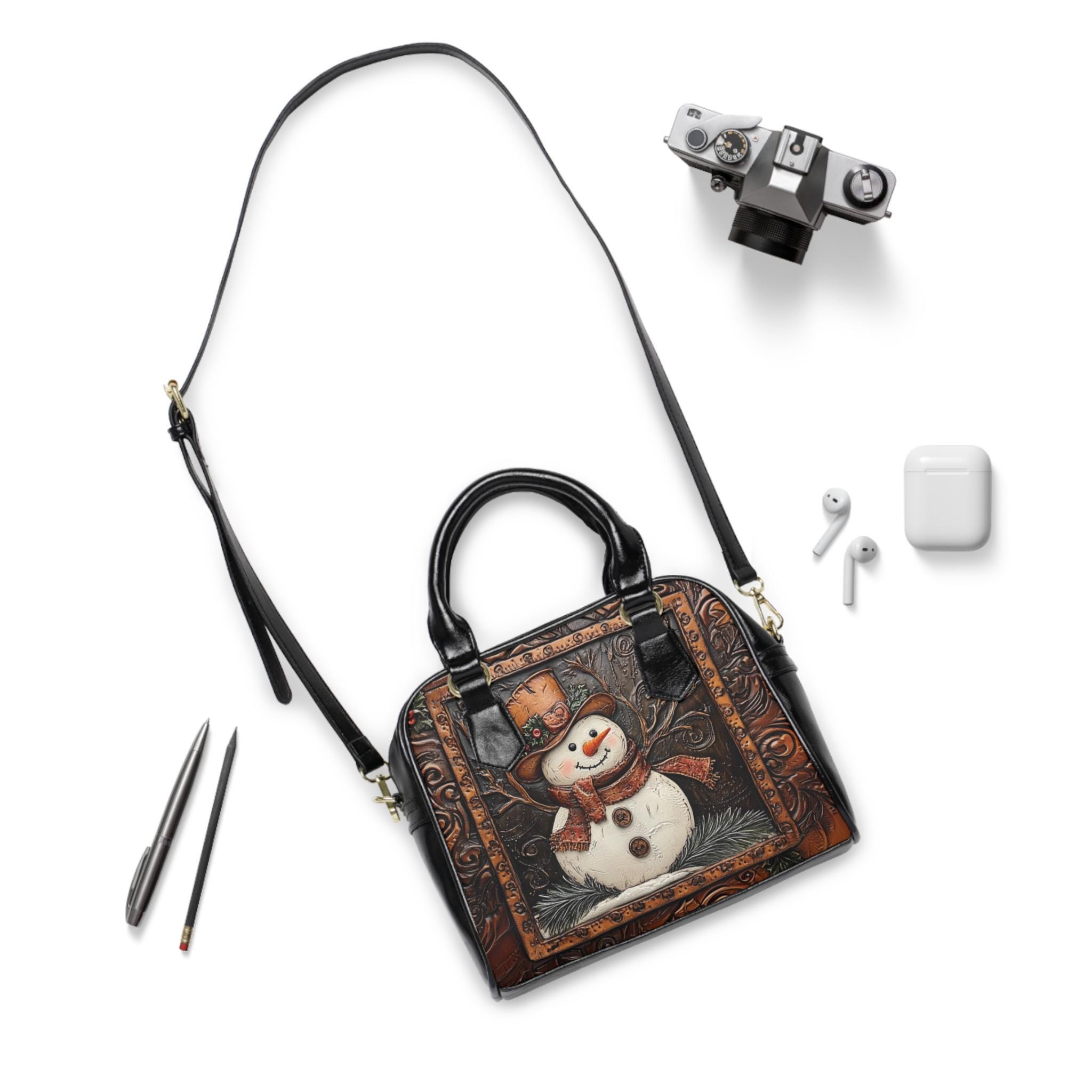 Snowman Shoulder Handbag - Holiday Winter Purse, Cute Christmas Snowman ...