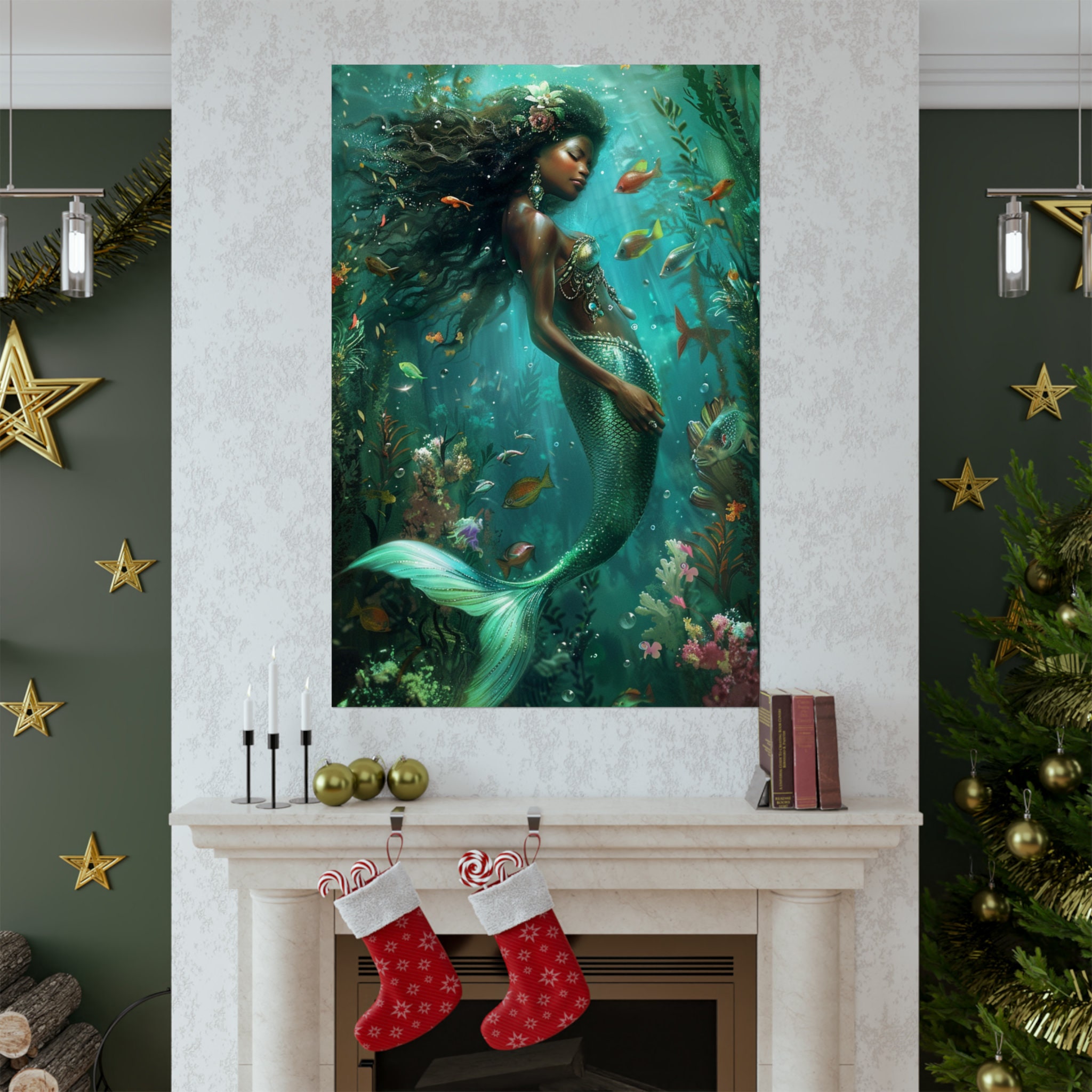 Mermaid Poster! Matte Vertical Poster, 2 Sizes. Sea Life, Bright Ocean ...