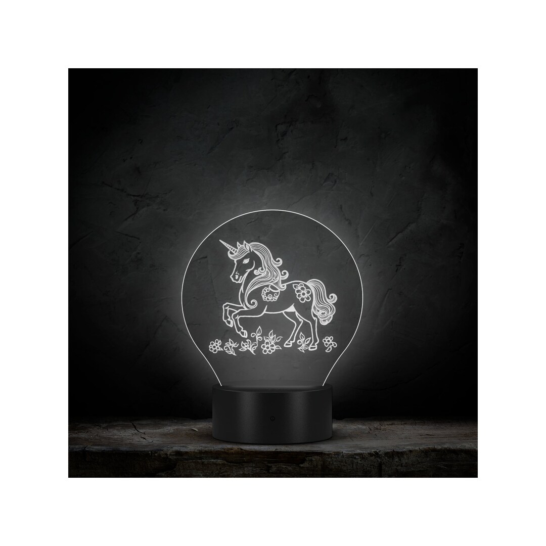 Unicorn LED Light. Circle Acrylic LED Sign. Multi Color, Battery ...