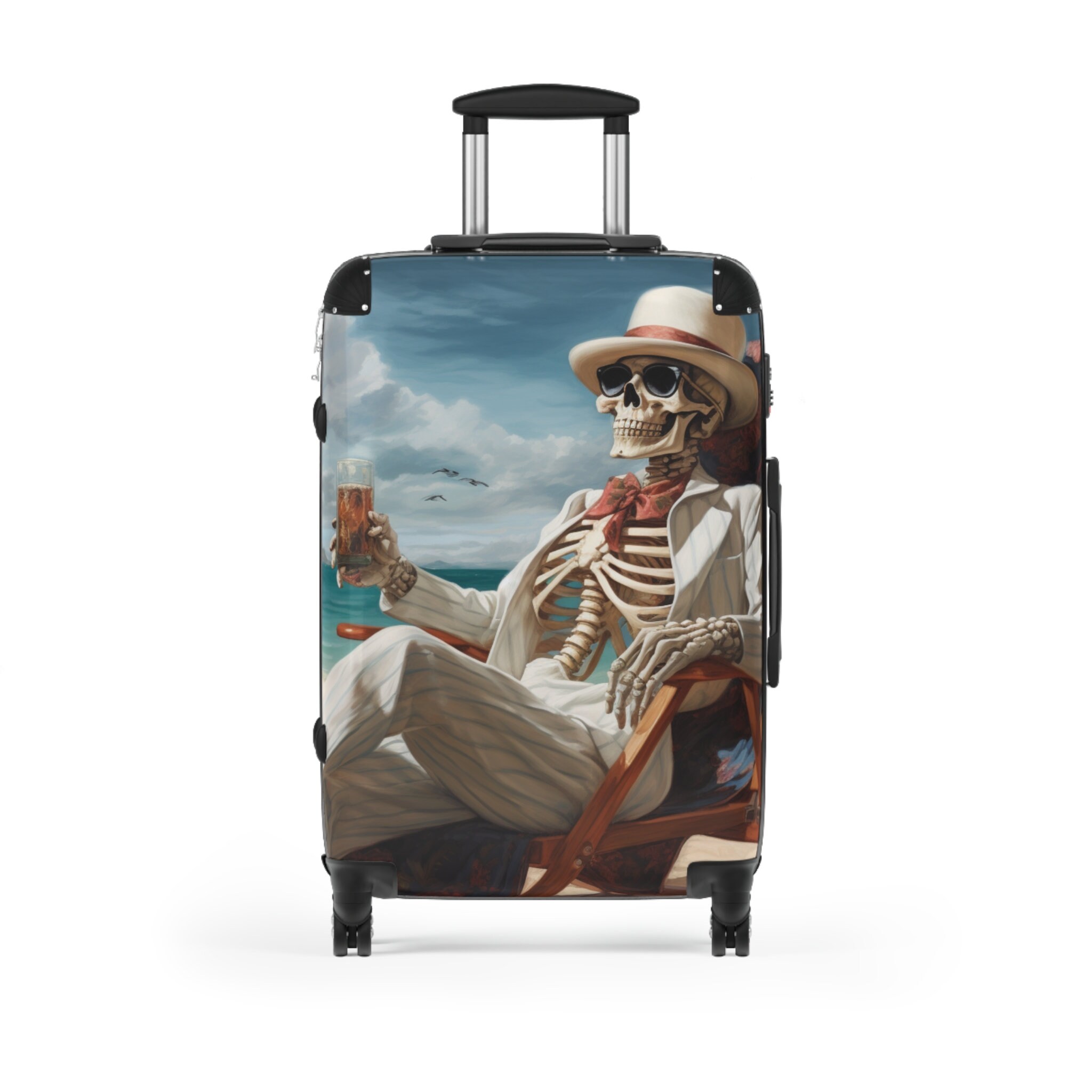 Suitcase Gothic Vacation Luggage Cool Skeleton on Luggage. - Etsy