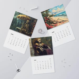 Skeleton Wall Calendars (2025), Two Sizes. Gothic, Edgy, Cool Planner ...