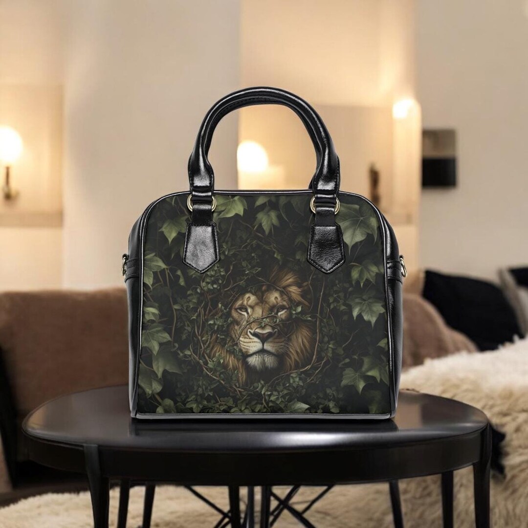 Lion Handbag, Lion Purse With Majestic Lion Trapped in Nature Design ...