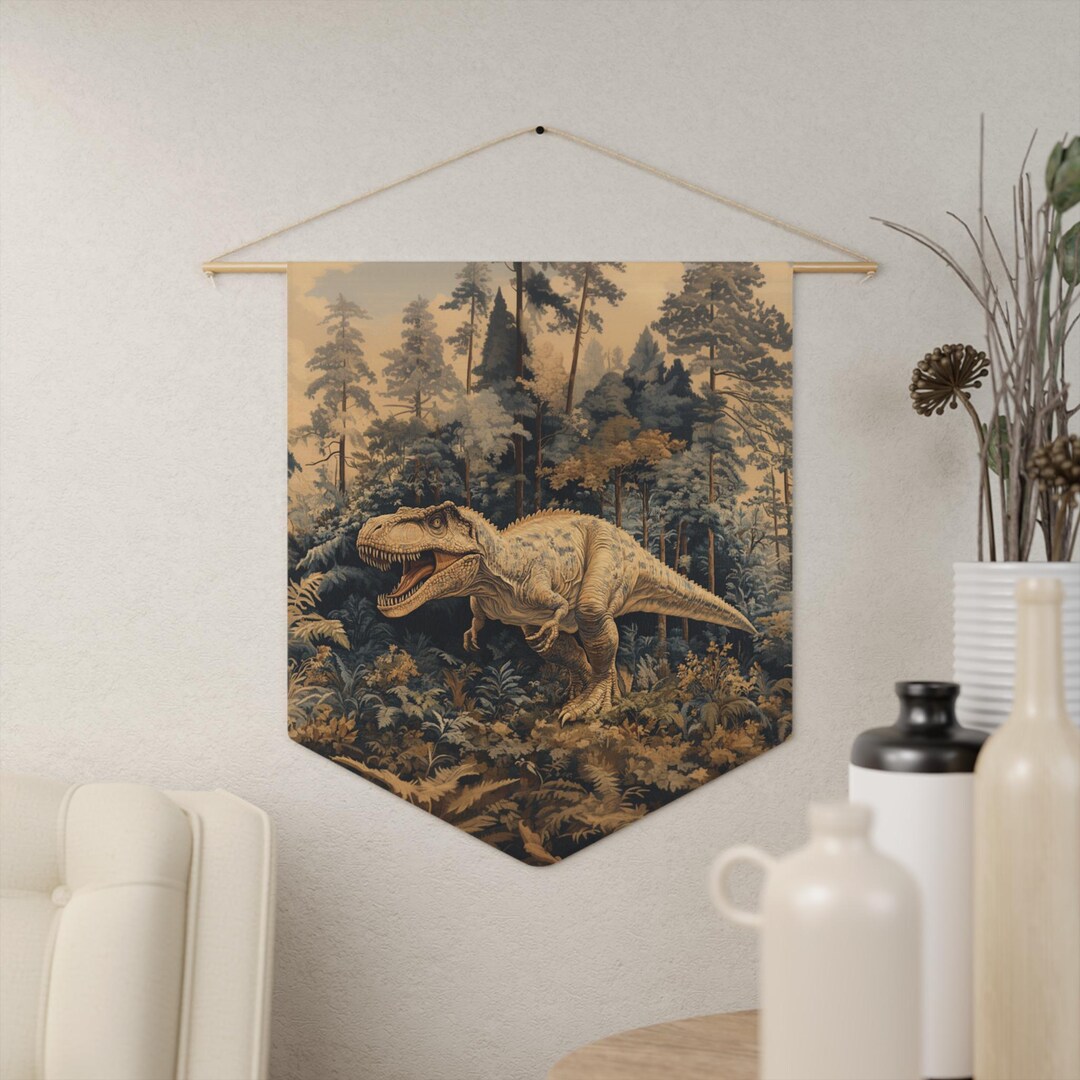 Tyrannosaurus Forest Pennant, T Rex Dinosaur Wall Banner, Boy's Nursery ...