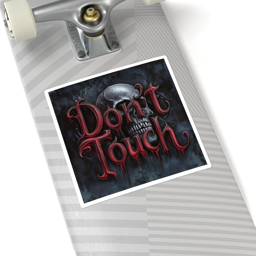 Skull Sticker, Square Stickers, Don't Touch, Warning Sticker Gothic ...