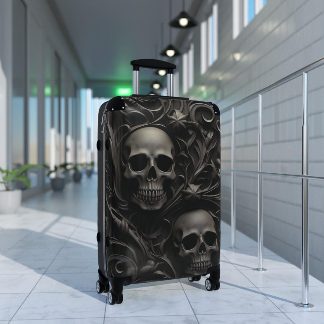 Gothic Suitcases, Skulls and Swirls, Dark Travel Luggage, Halloween ...