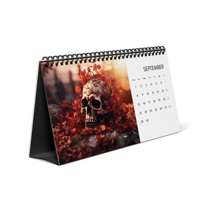2025 Skull Calendar Gothic Desk Calendar.10 by 5, Tented, Satin Finish ...