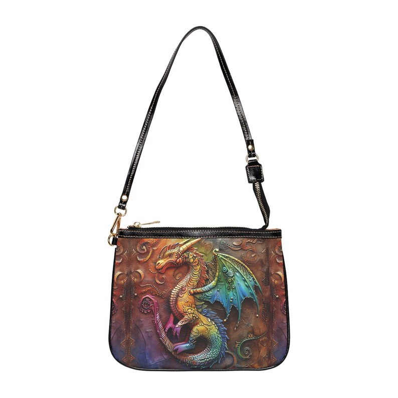 Dragon Purse Small Shoulder Bag. Shades of Brown and Rainbow. Dragon ...