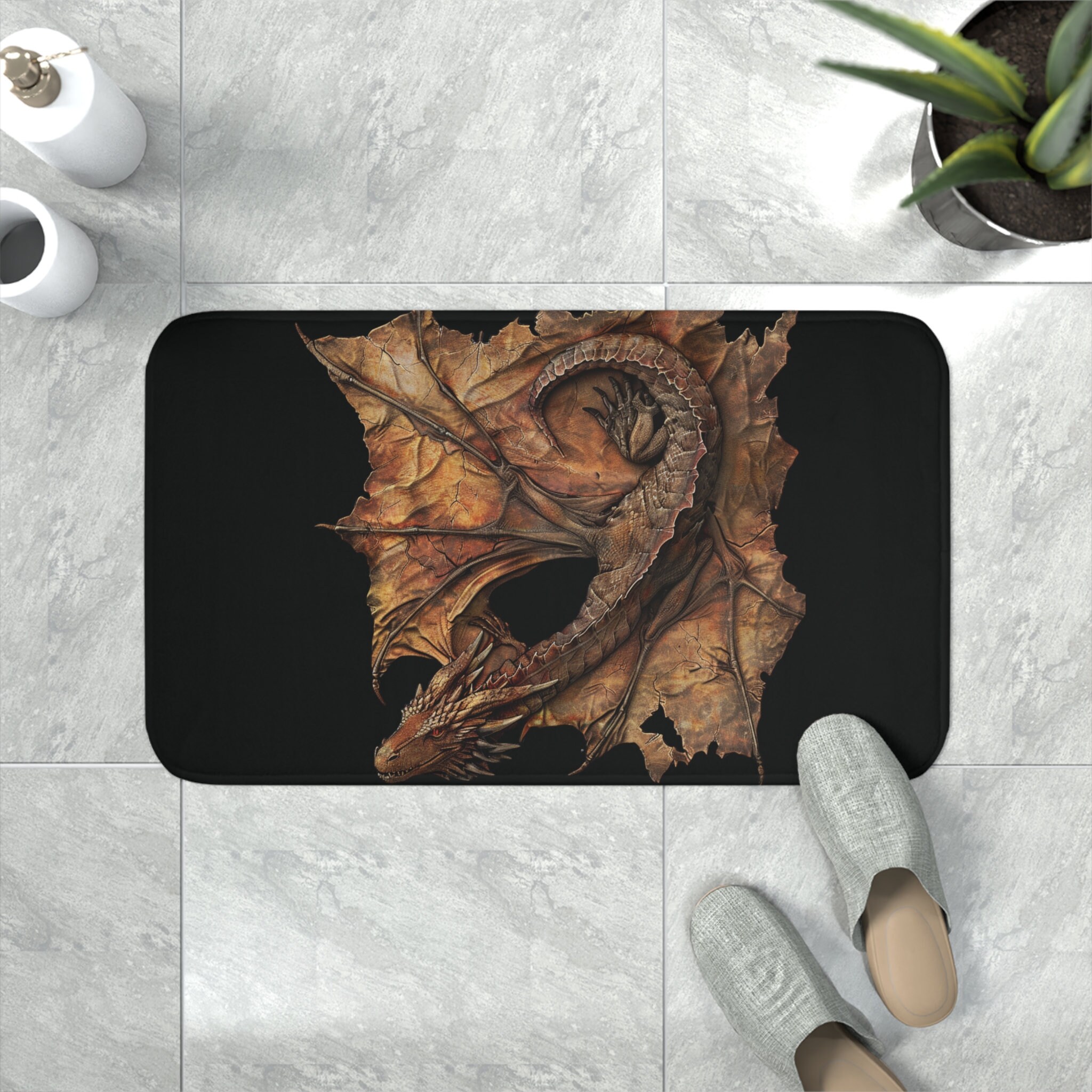 Memory Foam Bath Mat. Dragon Skin Memory Foam Bath Mat: Mythical Luxury ...