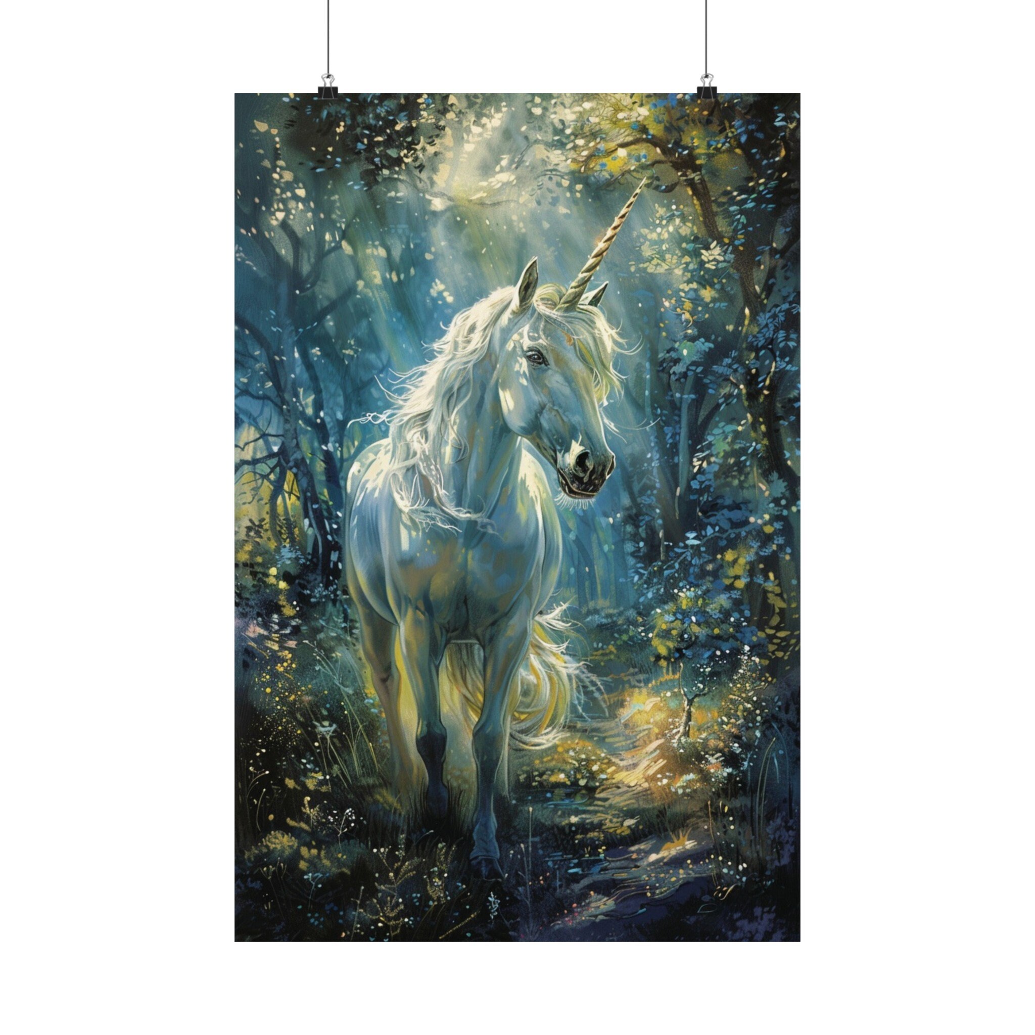 Unicorn Poster, Matte Vertical Poster. Unicorn Wall Art. Fantasy Decor ...