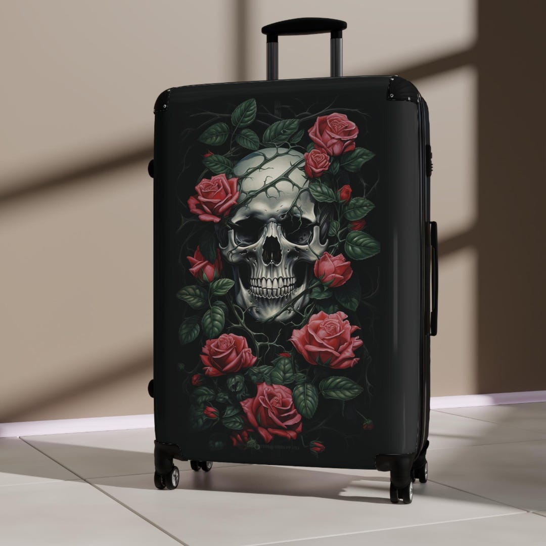Gothic Skull and Roses Luggage. Suitcases, Travel Gear, Vacation ...