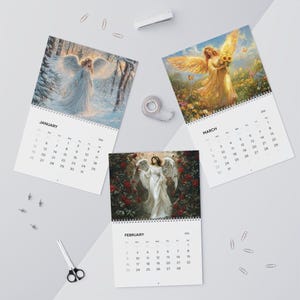 Angel Wall Calendar 2025, Religious Calendar, Heavenly Angelic Month ...