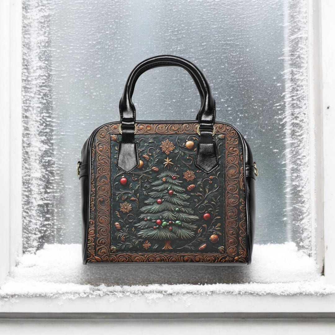 Shoulder Handbag,christmas Tree Holiday Western Christmas Tote Purse ...