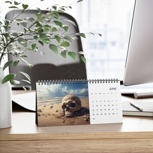 2025 Skull Calendar Gothic Desk Calendar.10 by 5, Tented, Satin Finish ...