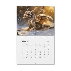 2025 Dragon Calendar Wall Calendars, Monthly Dragon Images, Bonus ...