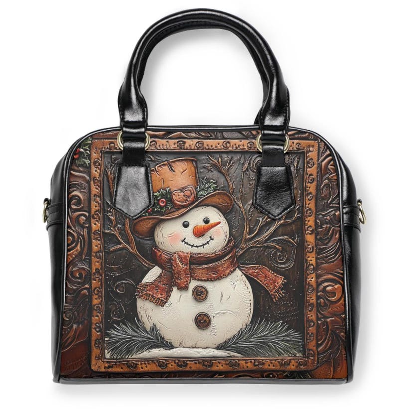 Snowman Shoulder Handbag - Holiday Winter Purse, Cute Christmas Snowman ...