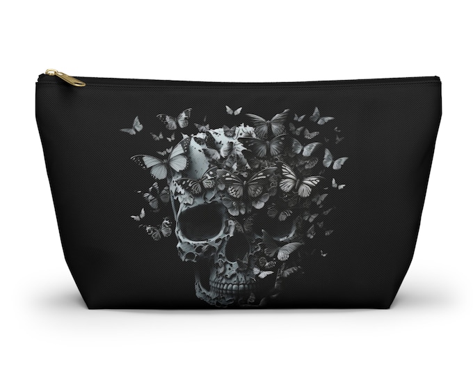 Holographic Skull Studded Wristlet Bag, Small Gothic Purse, Riveted ...