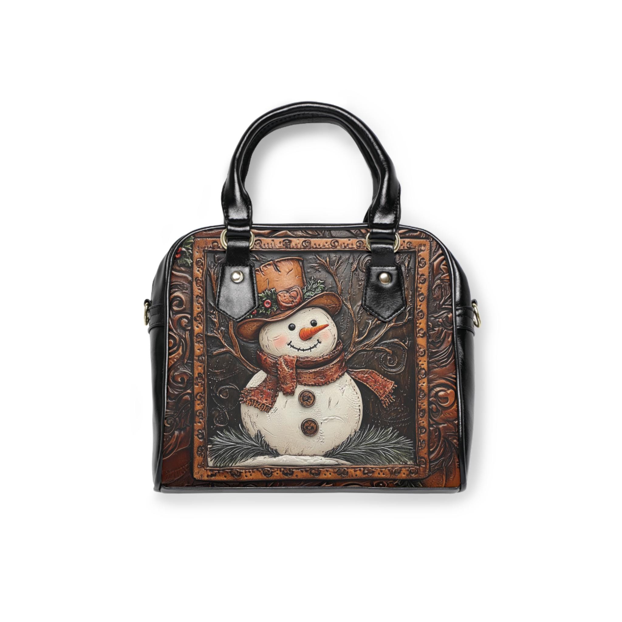 Snowman Shoulder Handbag - Holiday Winter Purse, Cute Christmas Snowman ...