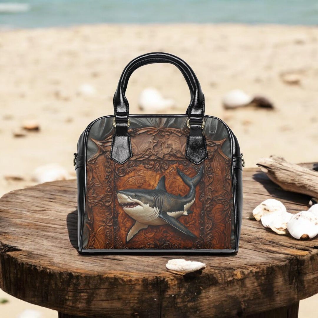 Shark Purse! Handbag, Faux Tooled Leather, Great White Shark, Mermaid's ...