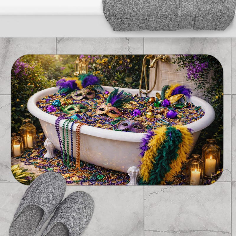 Mardi Gras Bathroom Rug - Etsy