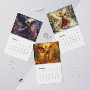 Angel Wall Calendar 2025, Religious Calendar, Heavenly Angelic Month ...