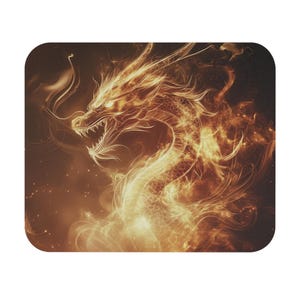 Fire Dragon Gaming Mouse Pad, Black and Red Desk Decoration for School ...